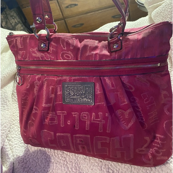 Coach | Bags | Coach Poppy Storypatch Hot Pink Glam Tote 531 Limited ...
